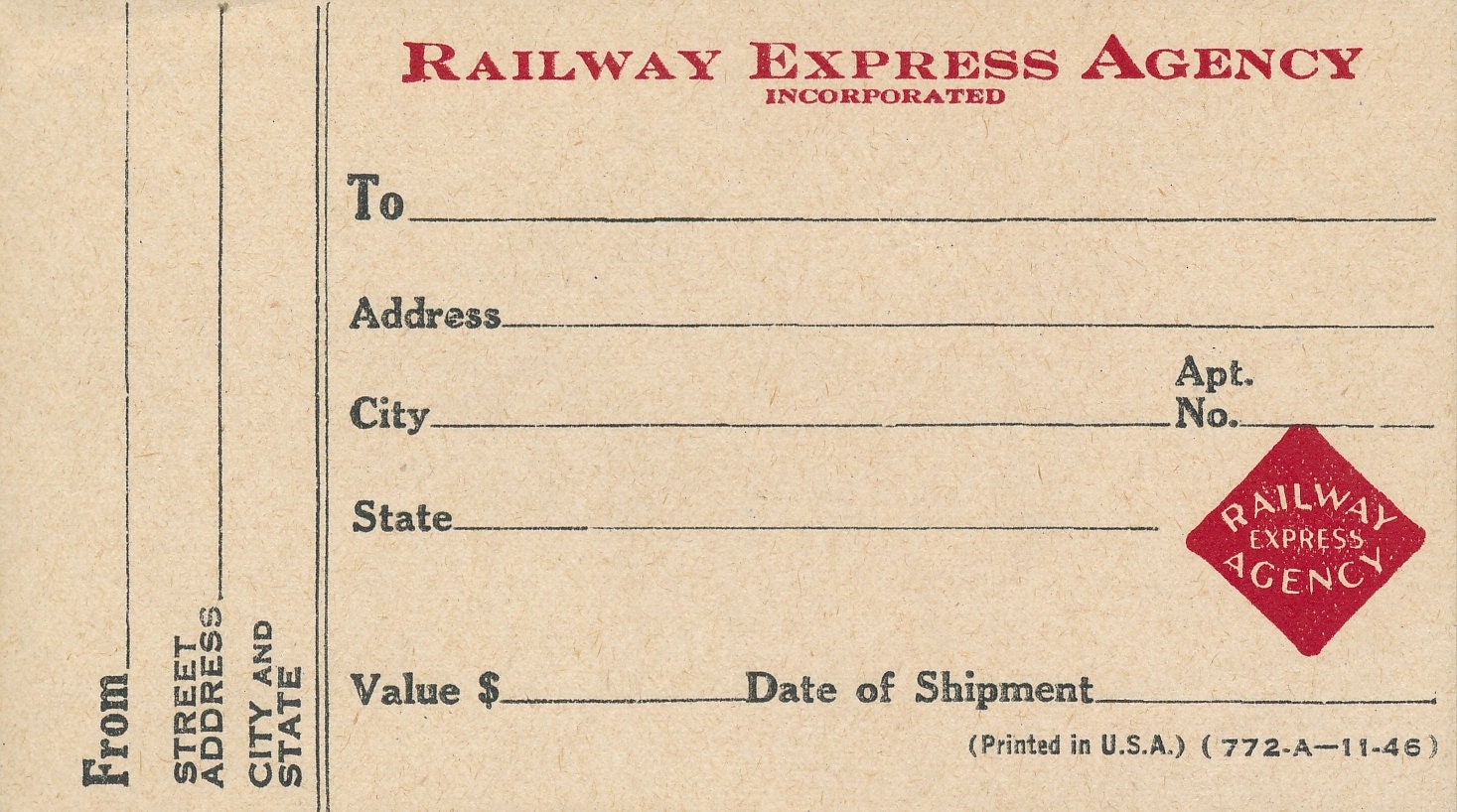 Railway Express Agency Receipt Pad Unused - Etsy