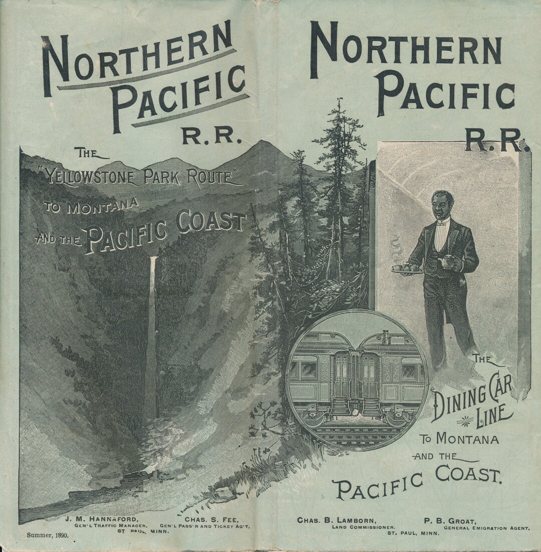 Northern Pacific Railroad Public Timetable and Map Summer 1890 - Etsy