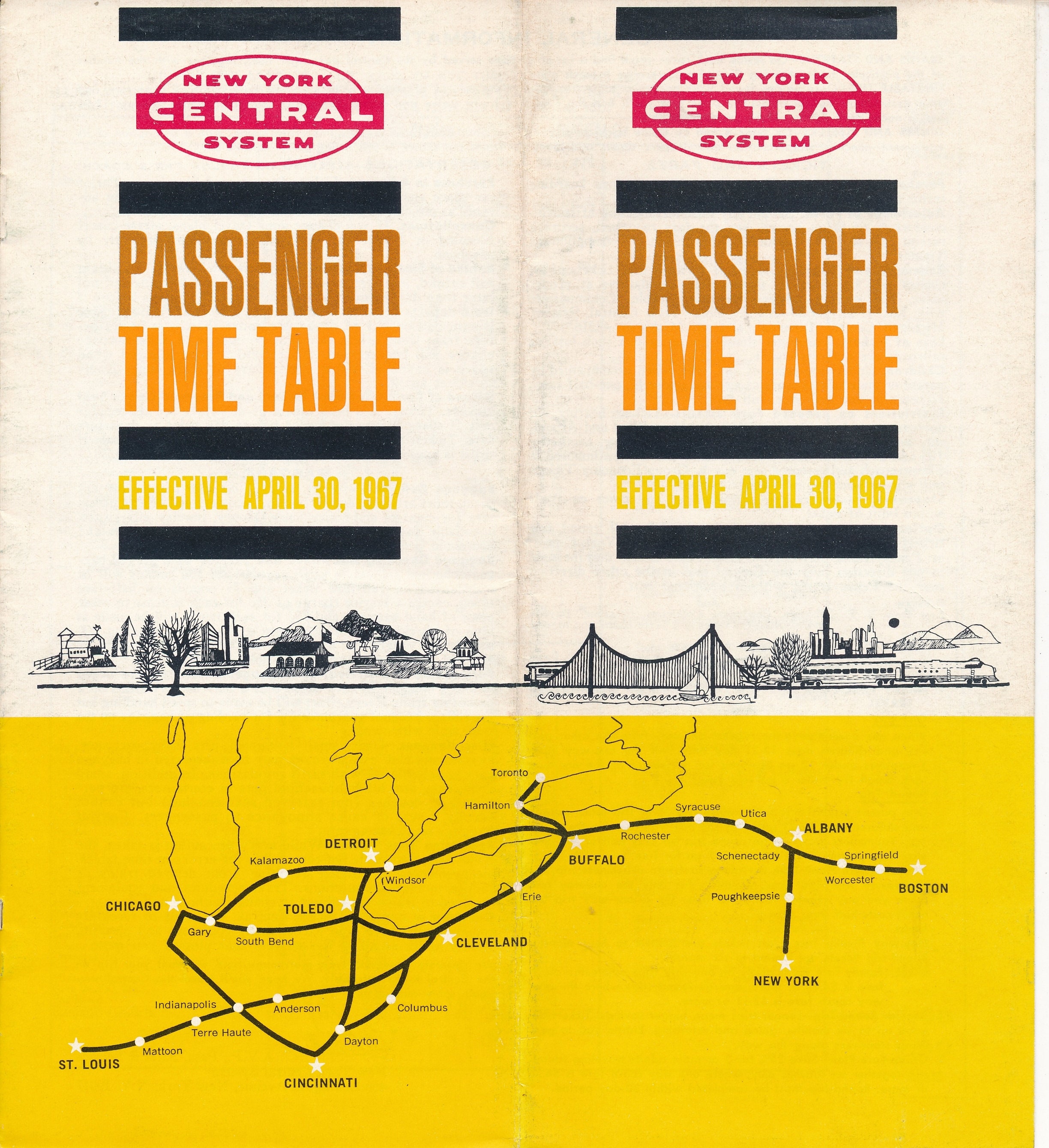 New York Central Railroad Public Timetable October 30 1967 - Etsy