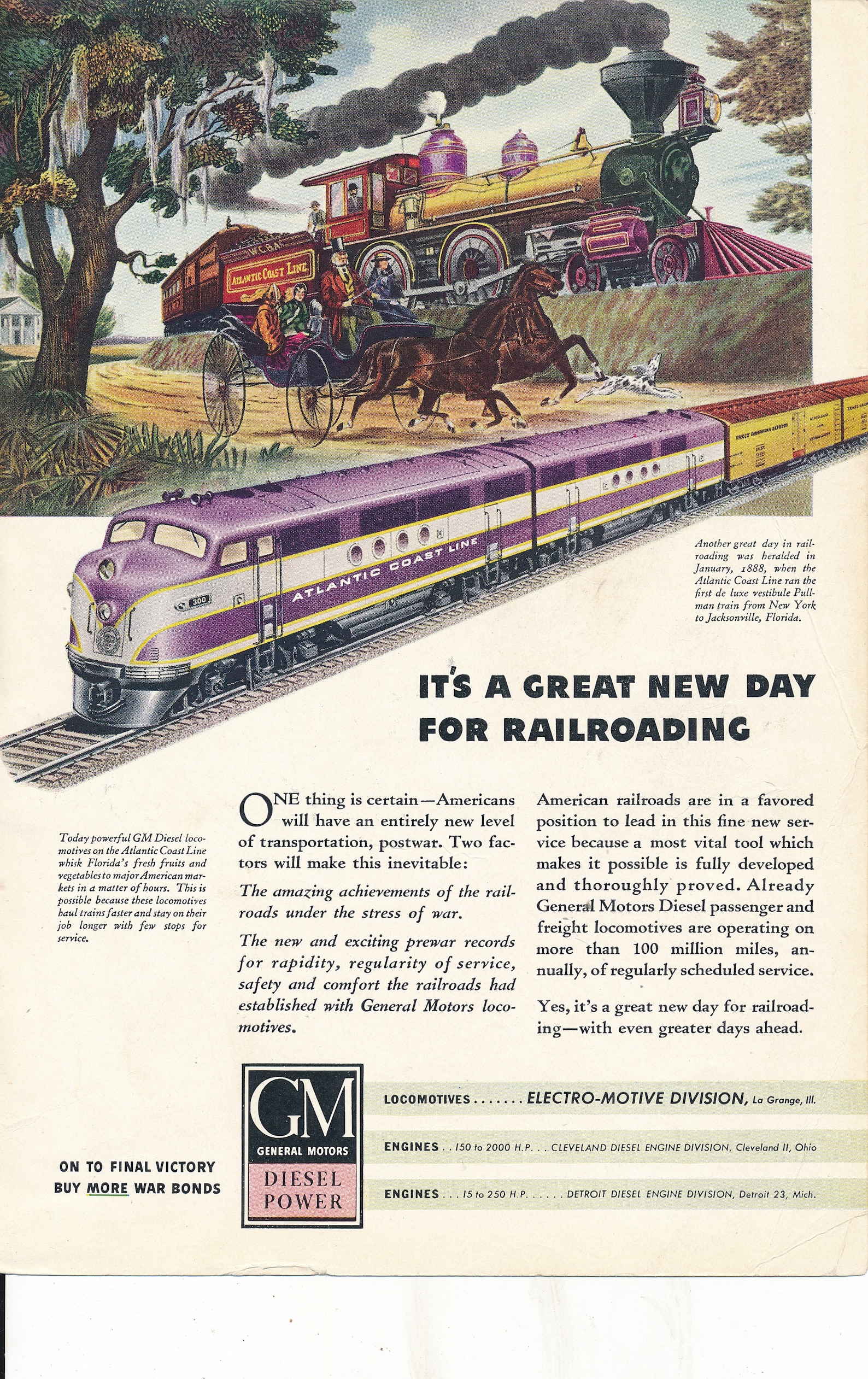 General Motors Locomotives by Electro-motive Division 4 Print Ads 1950s Promoting the NYC, CRIP ...