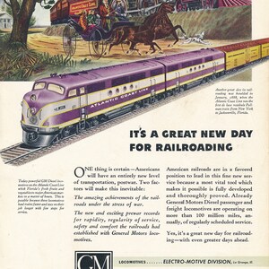 General Motors Locomotives by Electro-motive Division 4 Print Ads 1950s ...