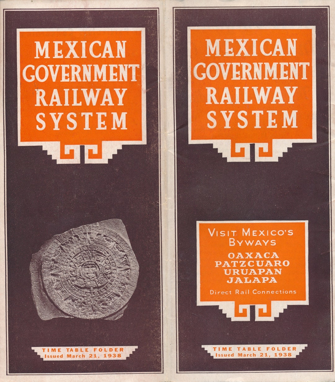 Mexican Government Railway System Timetables March 21, 1938 - Etsy