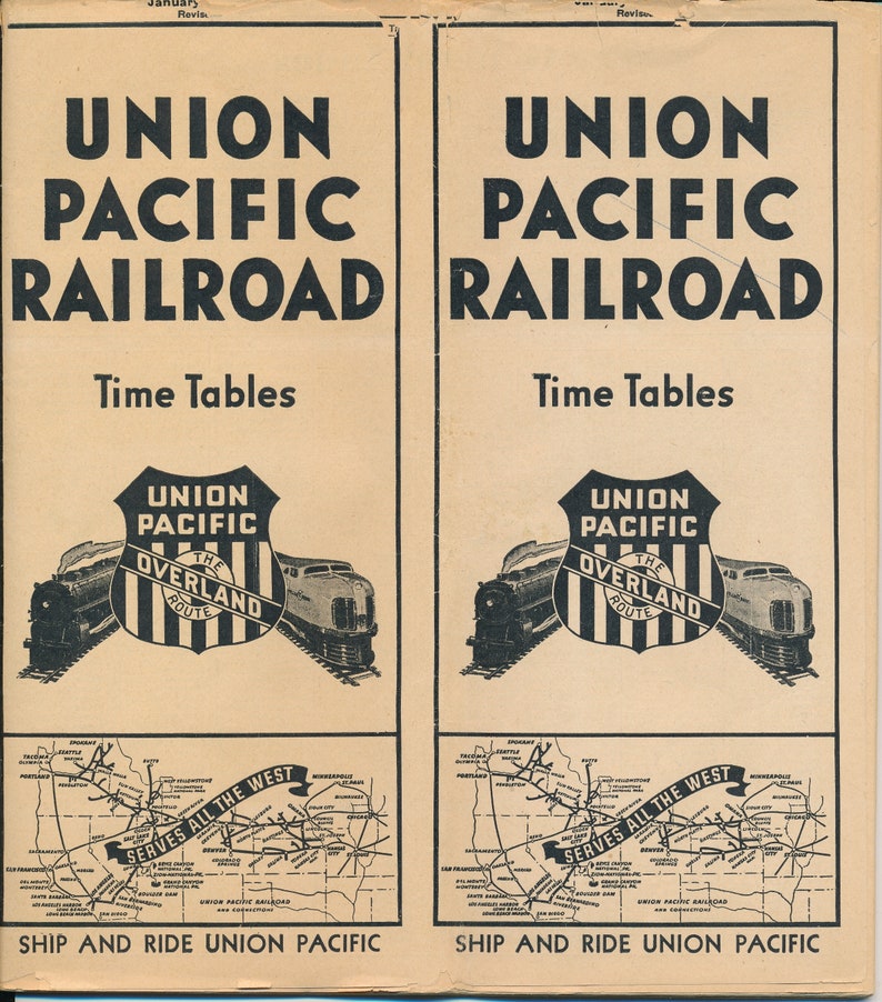 Union Pacific Railroad Public Timetable February 15, 1942 - Etsy