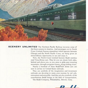 Budd Railcar Company 3 Print Ad's 1950's Promoting New Trains on The ...