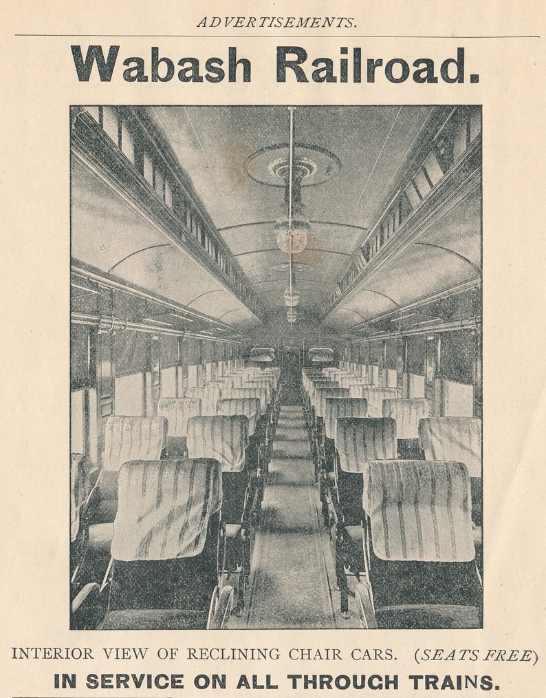 Wabash Railroad 2 Magazine Print Ad's From Early 1900's - Etsy