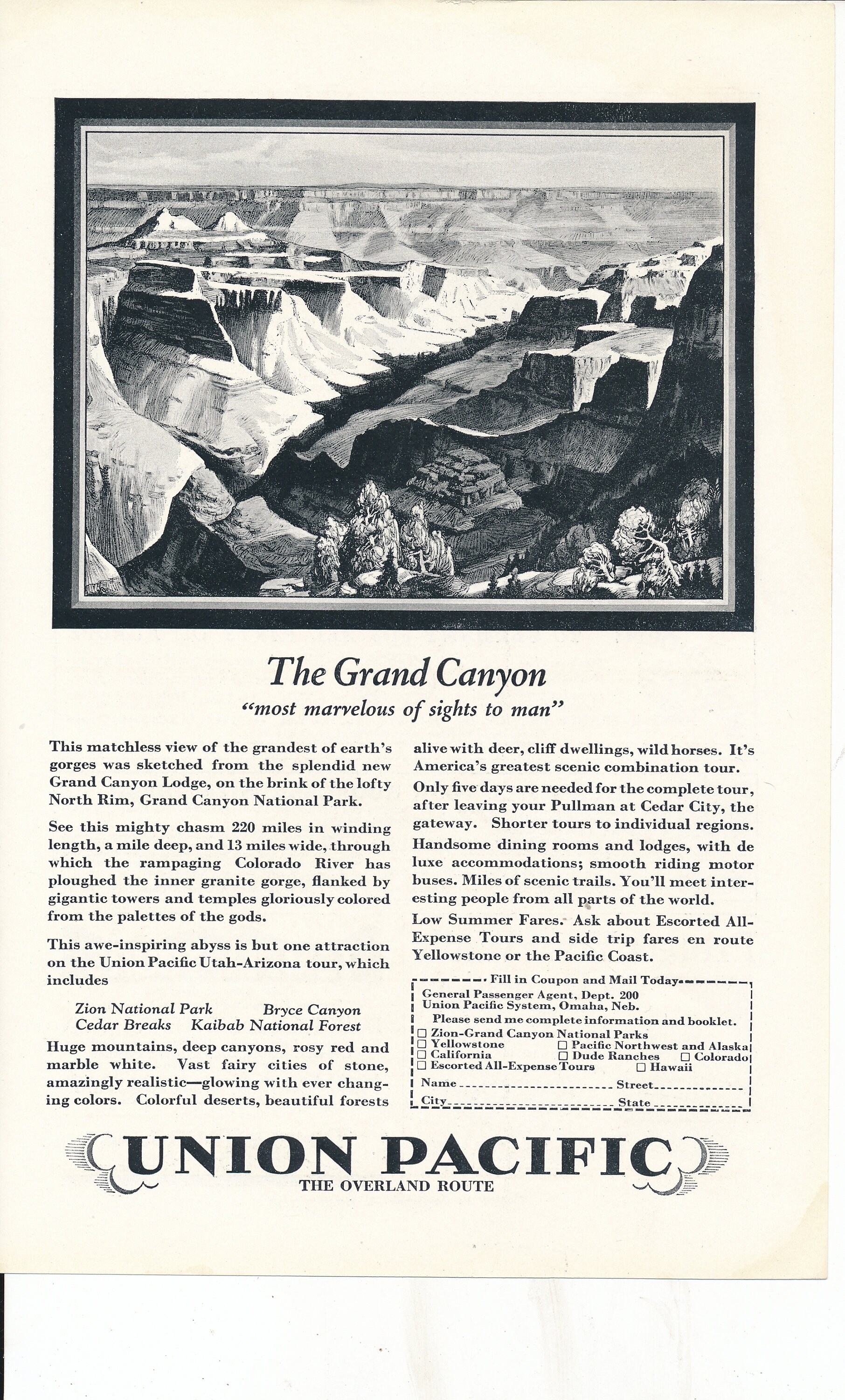 Union Pacific Railroad 3 Magazine Print Ads From the 1920's - Etsy