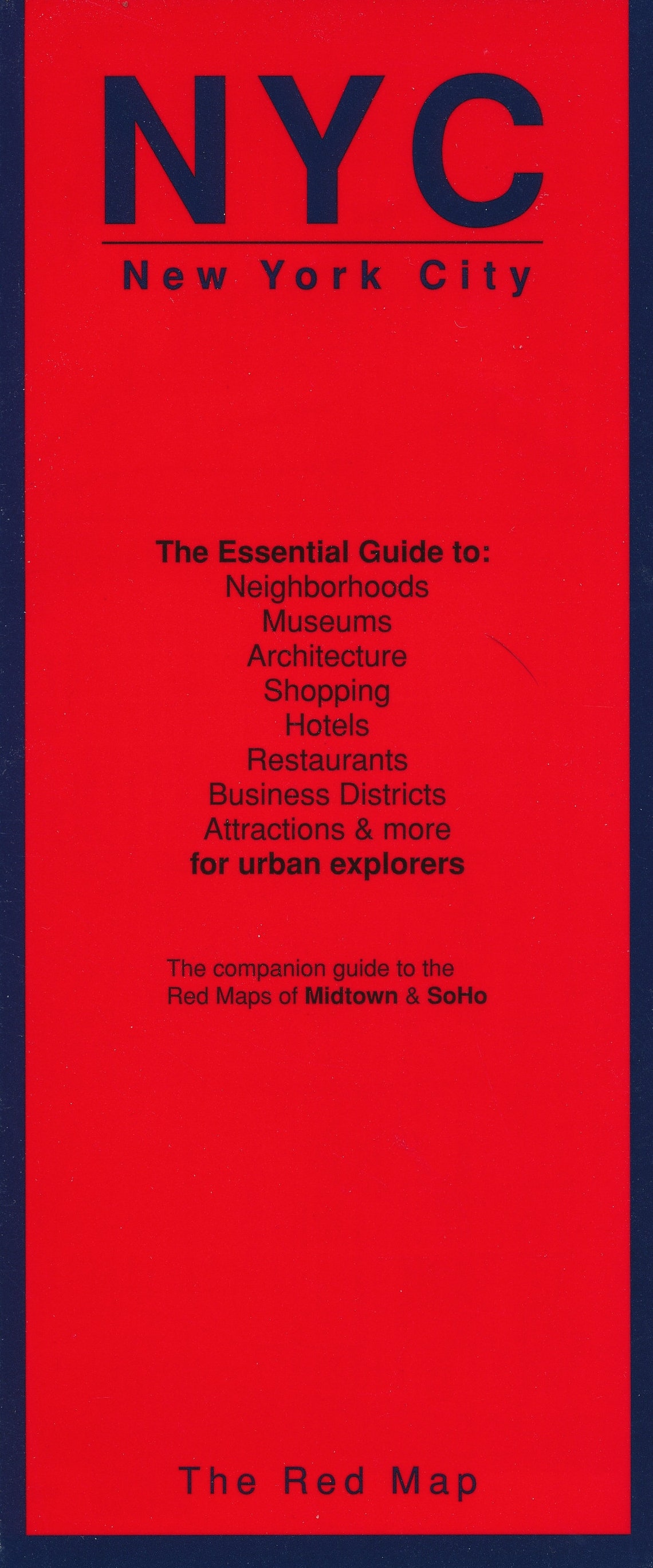 New York City Map: Red Maps New York City Lot of 3 NYC, Midtown, Soho ...