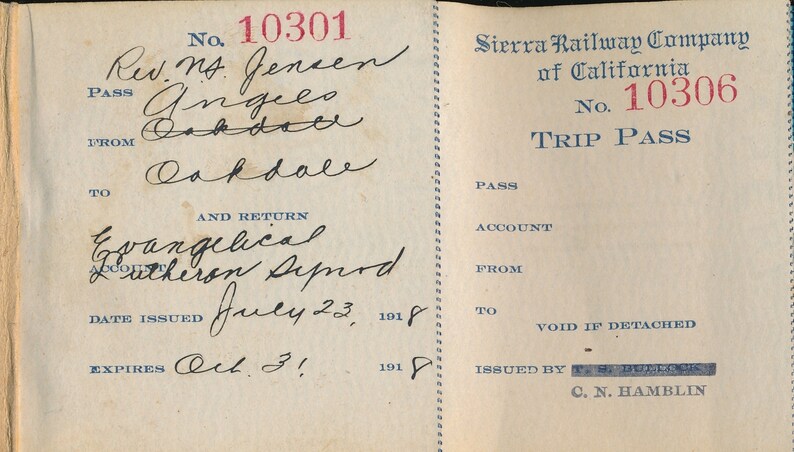 Sierra Railroad Trip Pass Receipt Booklet Between October 31 - Etsy