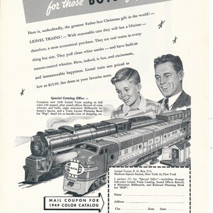 Lionel Model Trains 6 Magazine Print Ads From the 1940's - Etsy