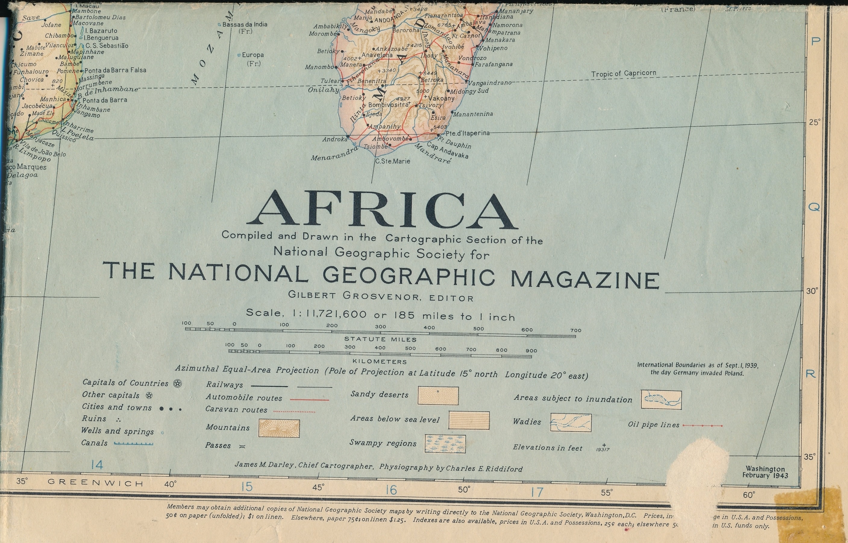 The National Geographic Magazine Maps: Lot of 3. Northern Africa 1954 ...