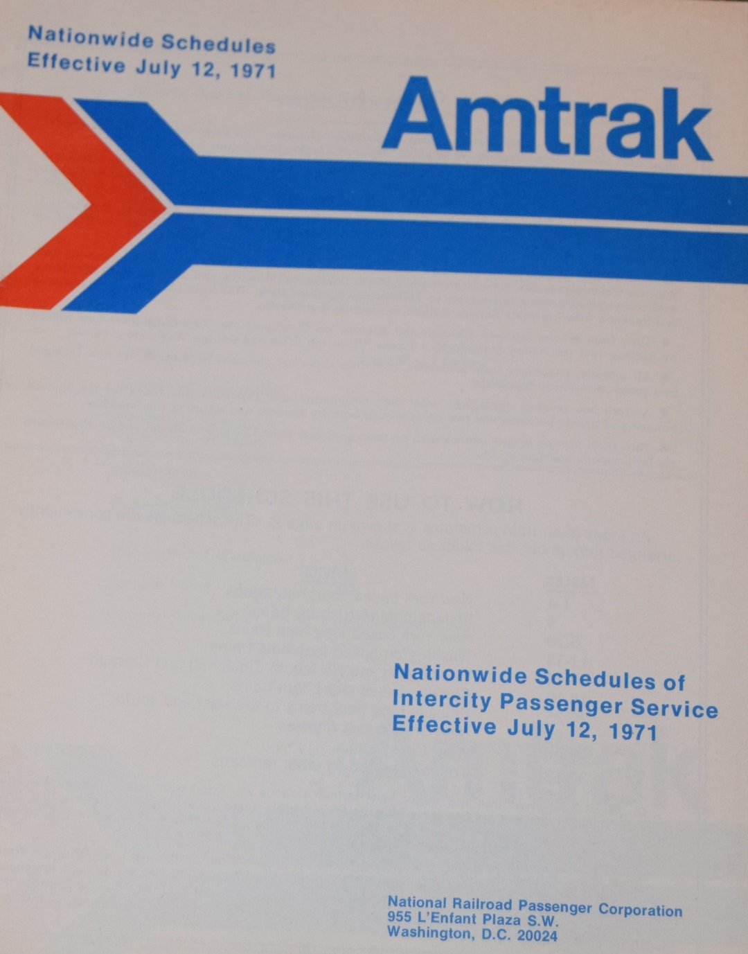 Amtrak Nationwide Passenger Train Timetables. 2nd, 3rd and 4th ...
