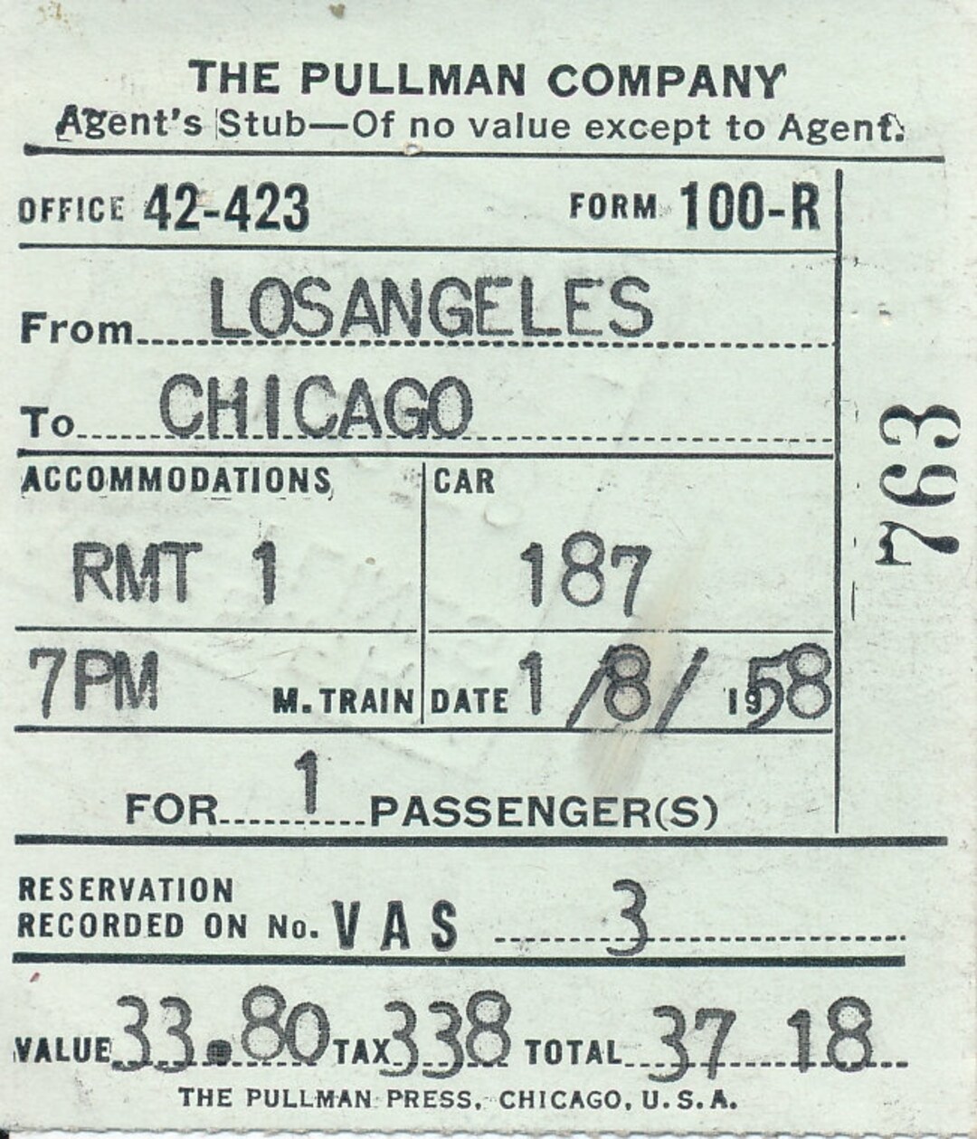 The Pullman Company Lot of 7 Train Tickets - Etsy