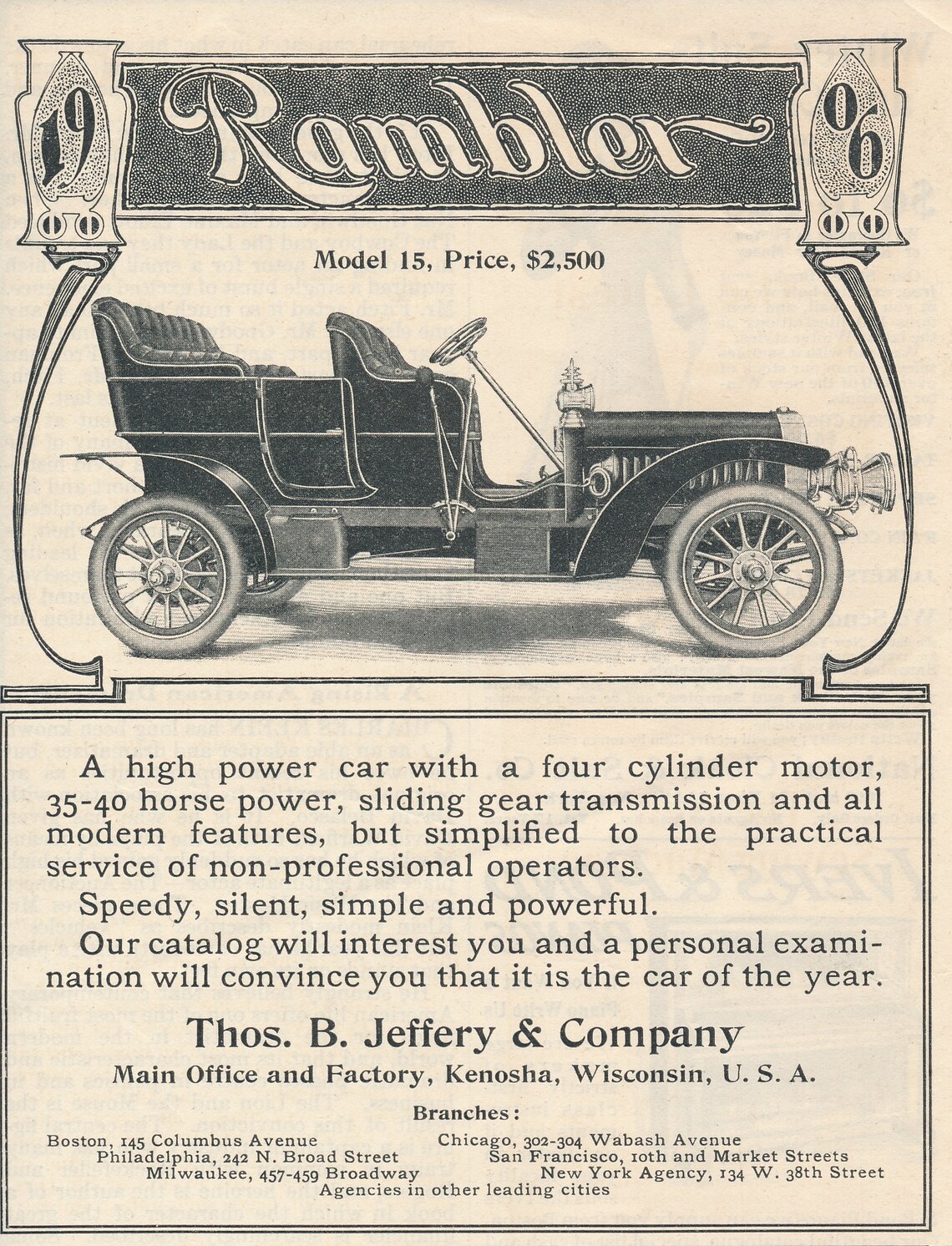 5 Vintage Print Ads for Rambler in the 1900's - Etsy