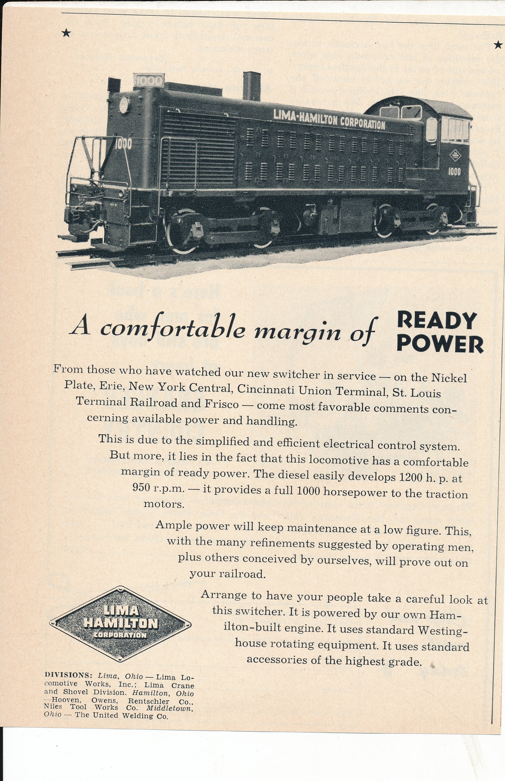 4 Vintage Railroad Locomotive Magazne Ads 1900's to 1940's for Lima ...