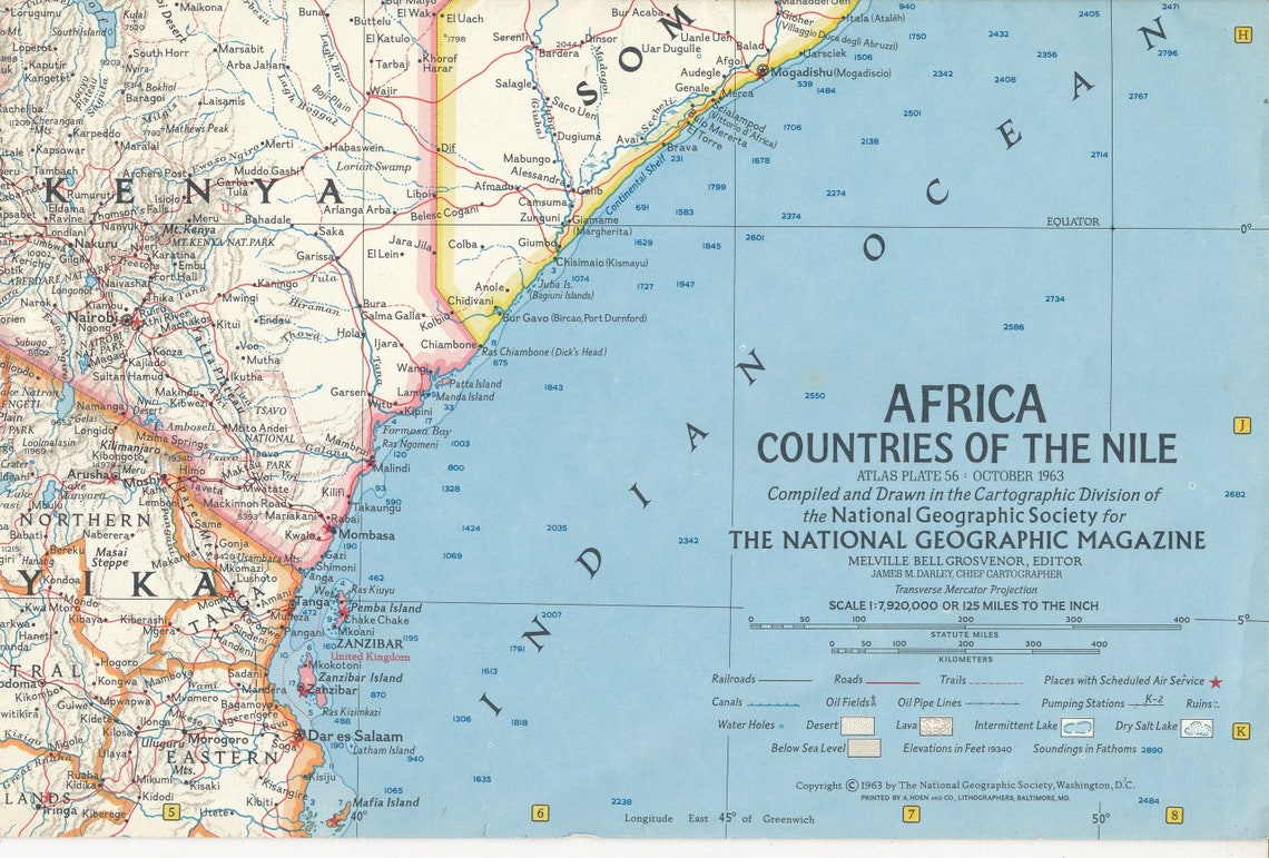 The National Geographic Magazine Maps: Lot of 3. Northern Africa 1954 ...