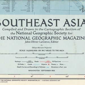 The National Geographic Magazine Maps: Asia and Adjacent Areas 1951 ...