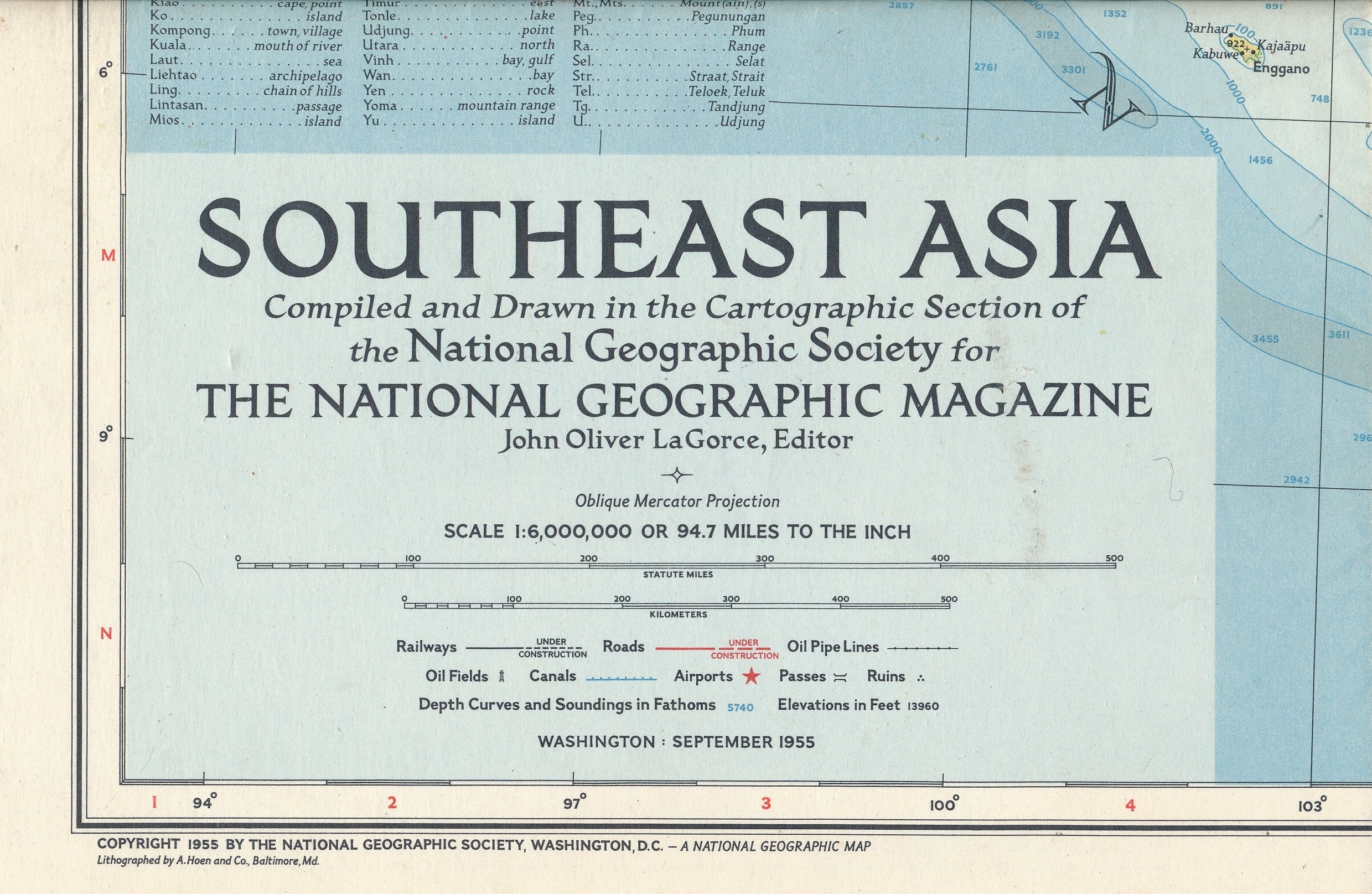 The National Geographic Magazine Maps: Asia and Adjacent Areas 1951 ...