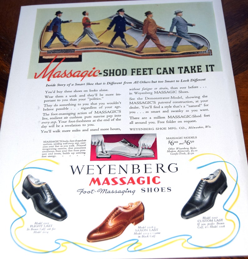 Shoe Ads: Early to Mid 1900's Magazine Print Ad's for Shoes Lot of 3 ...