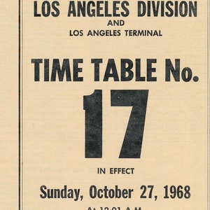 Santa Fe Railway Employee Timetables Los Angeles Division 2 Different ...