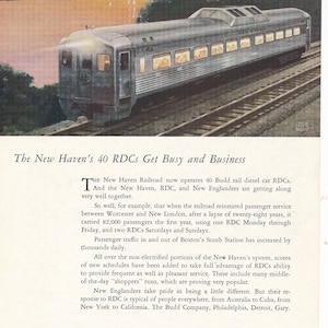 Budd Railcar Company RDC Budd Cars 3 Print Ad's 1950's Promoting New ...