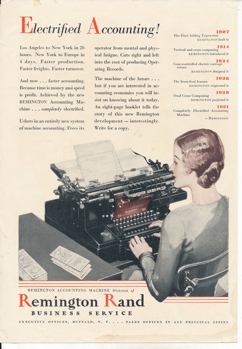 10 Vintage Antique Magazine Ads for Office Machines 1890's - Etsy