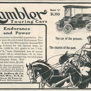 5 Vintage Print Ads for Rambler in the 1900's - Etsy