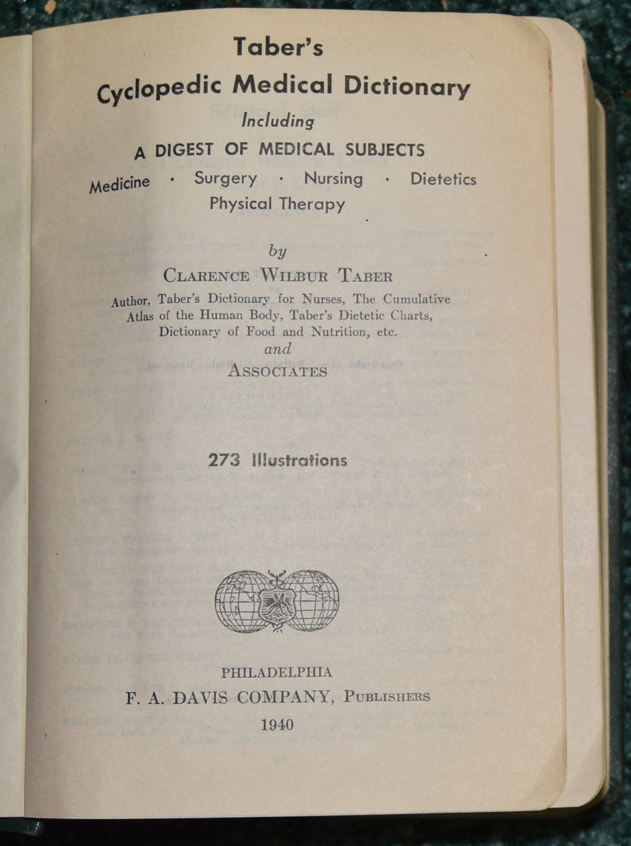 Taber's Cyclopedic Medical Dictionary by Clarense Wilbur Taber 1946 - Etsy