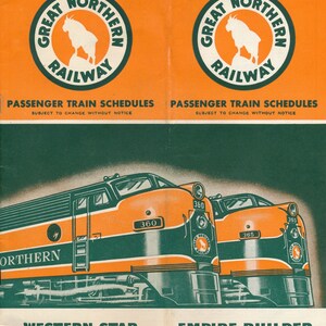 Great Northern Railway Public Timetable January 1953 - Etsy
