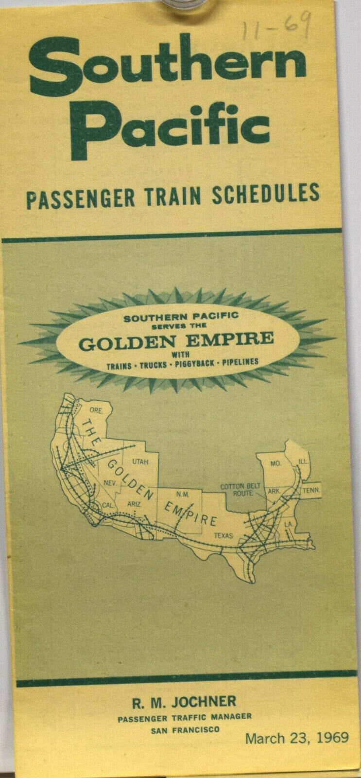 Southern Pacific Railroad Timetables Assortment of 8 in the 1960's and ...