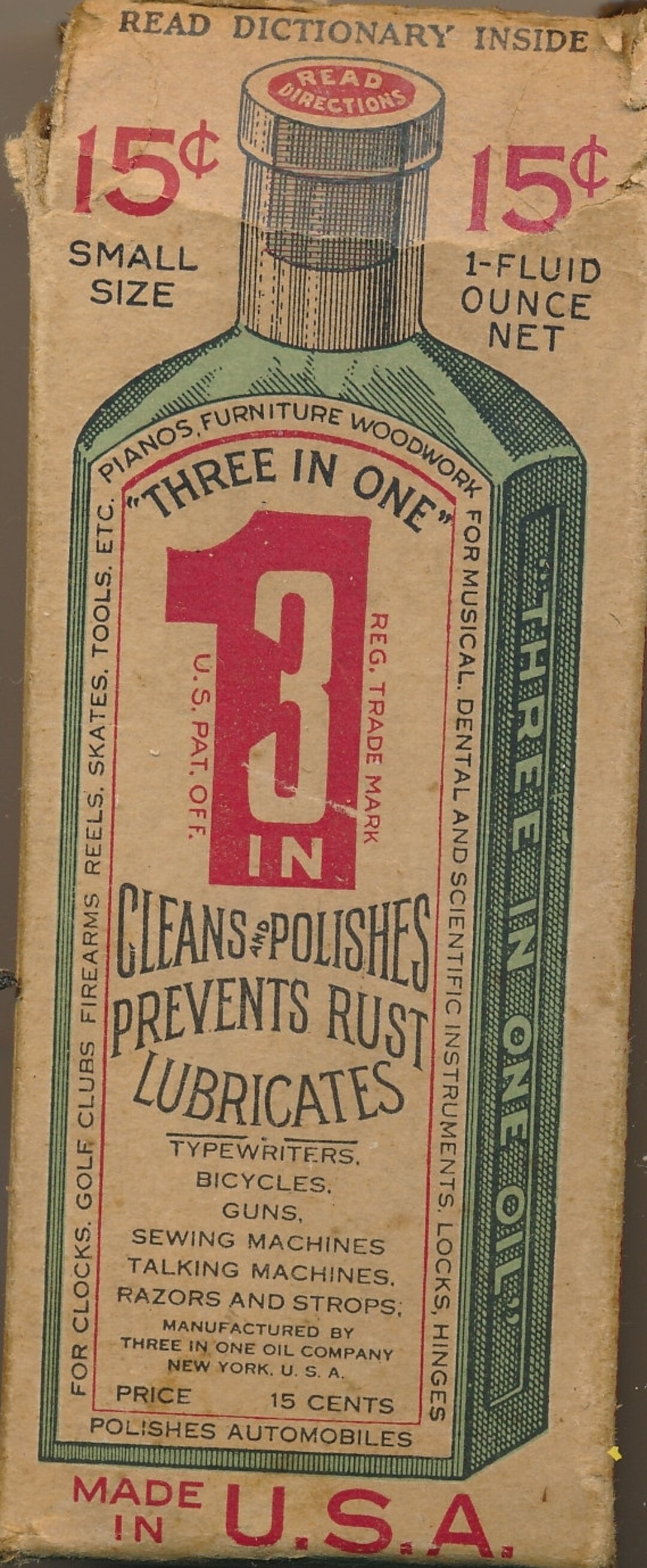 Vintage Antique Three in One Oil Includes Original Box, Unopened Corked ...