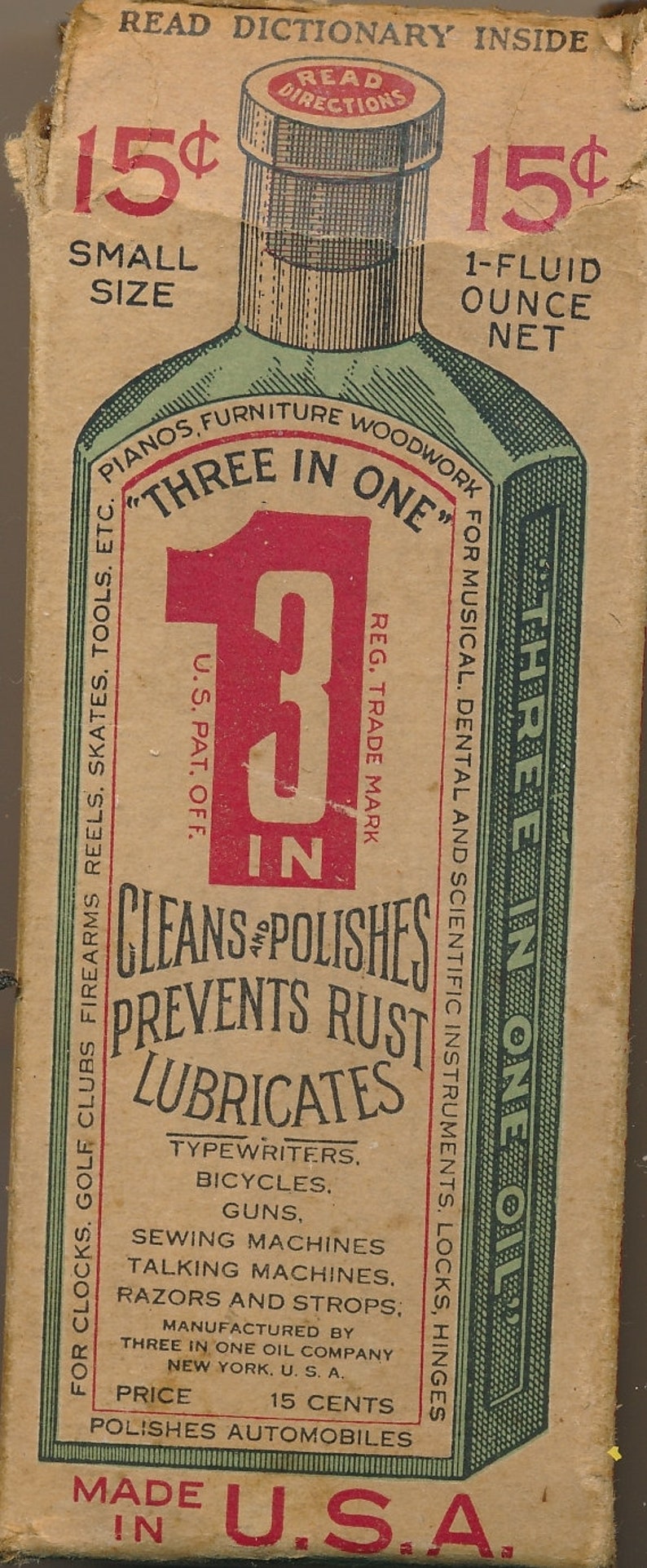 Vintage Antique Three in One Oil Includes Original Box, Unopened Corked ...