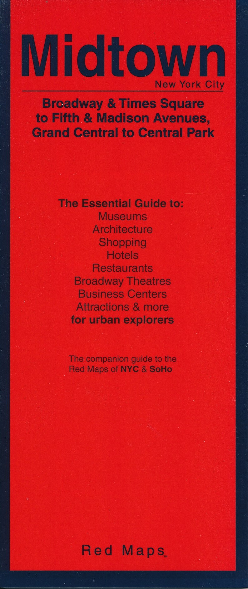 New York City Map: Red Maps New York City Lot of 3 NYC, Midtown, Soho ...