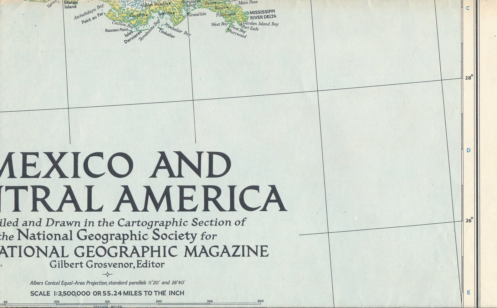 The National Geographic Magazine Maps: Mexico and Central America 1953 ...