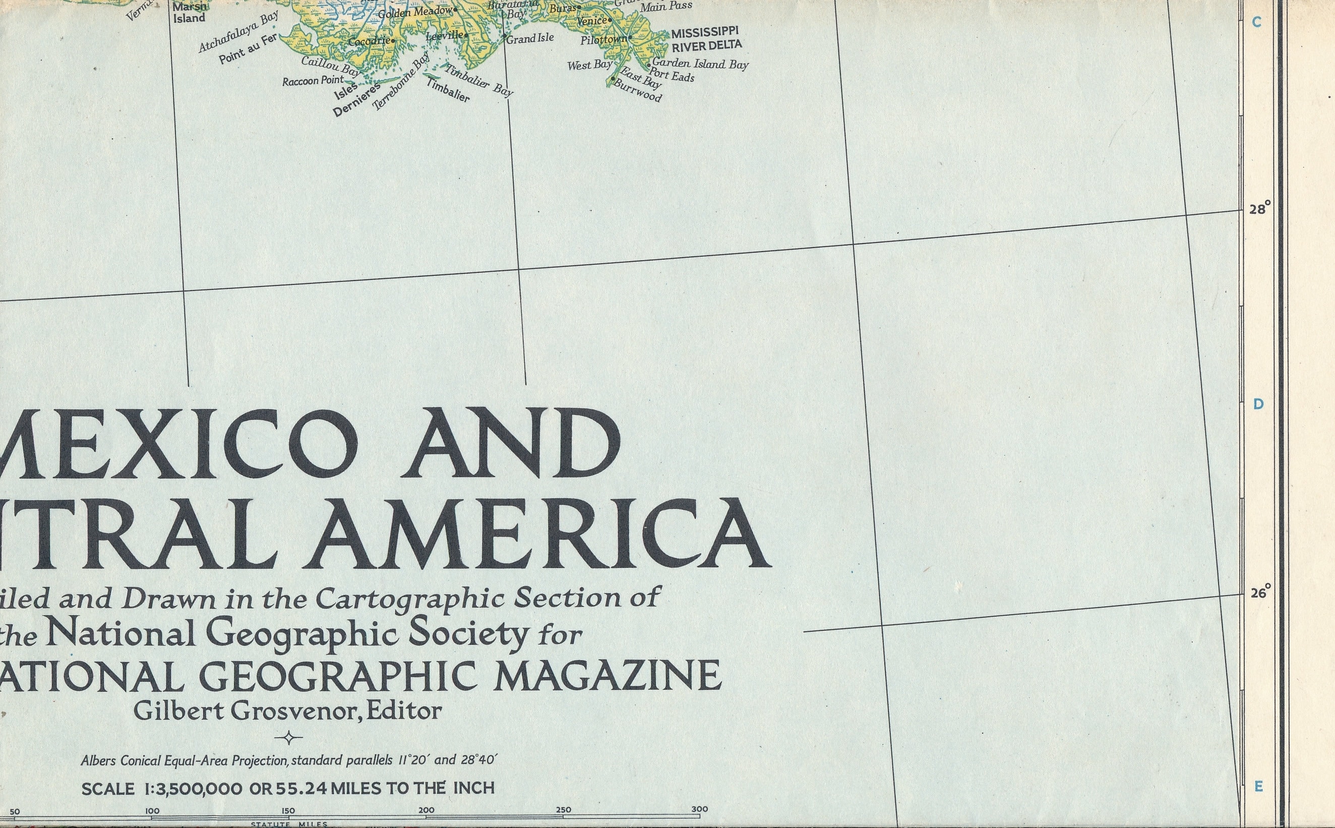 The National Geographic Magazine Maps: Mexico and Central America 1953 ...