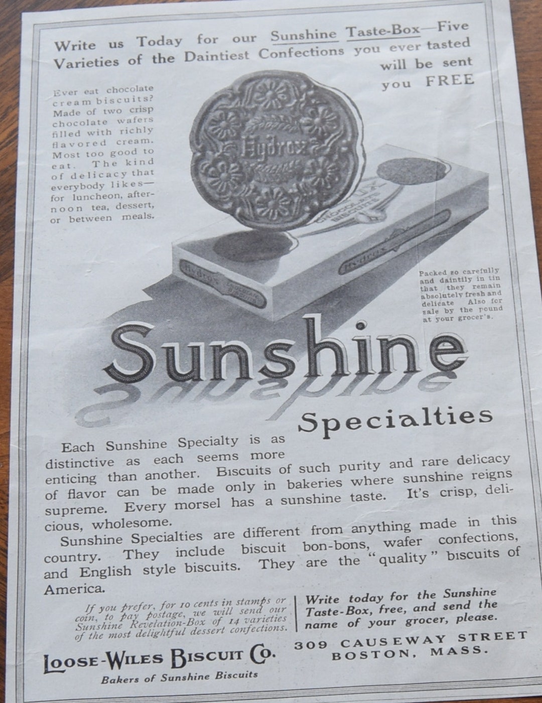 Vintage Antique Magazine Print Ad's 1900's Lot Of3: Ad's Cookies ...