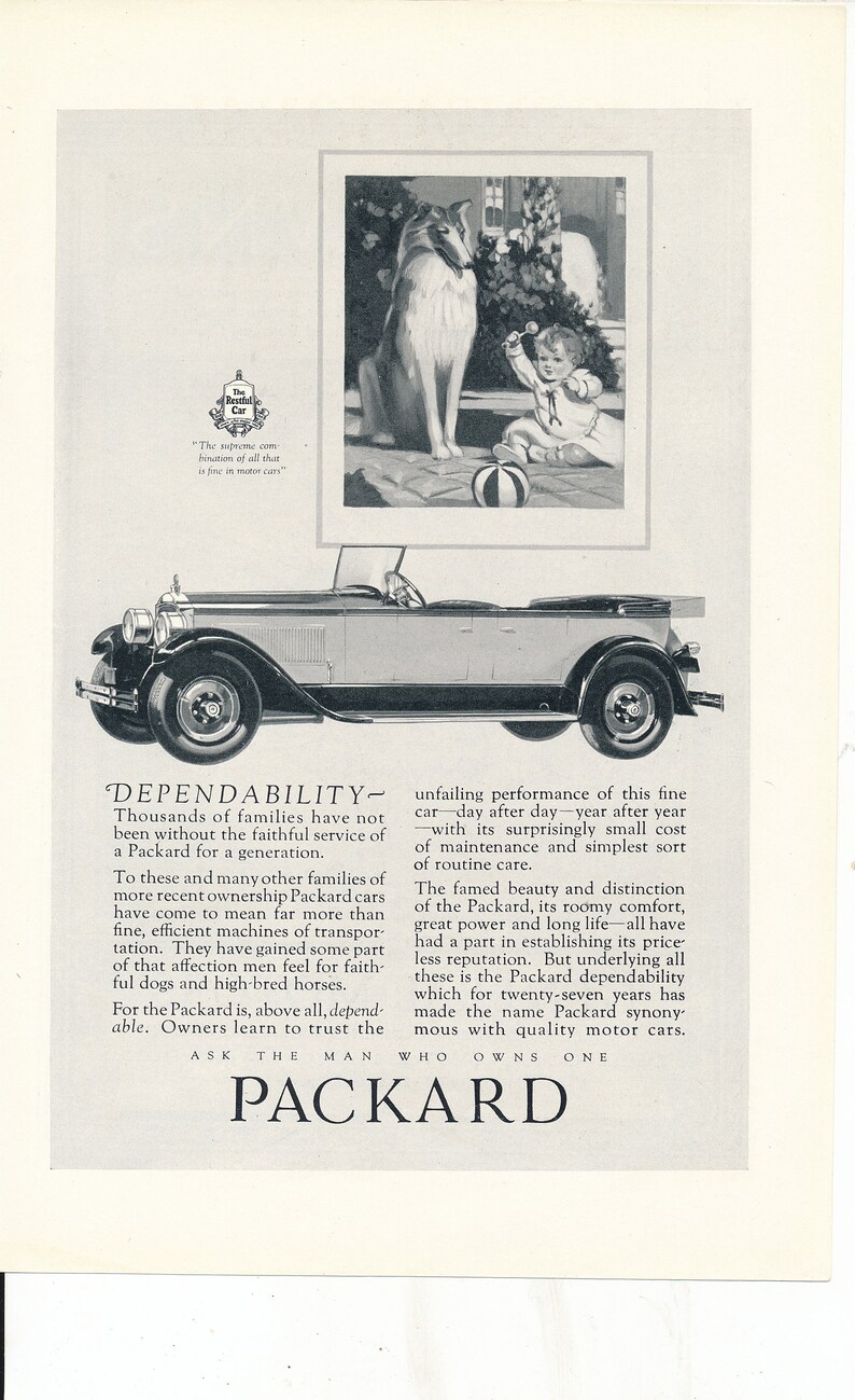 4 Vintage Packard Print Ads From the 1920's - Etsy