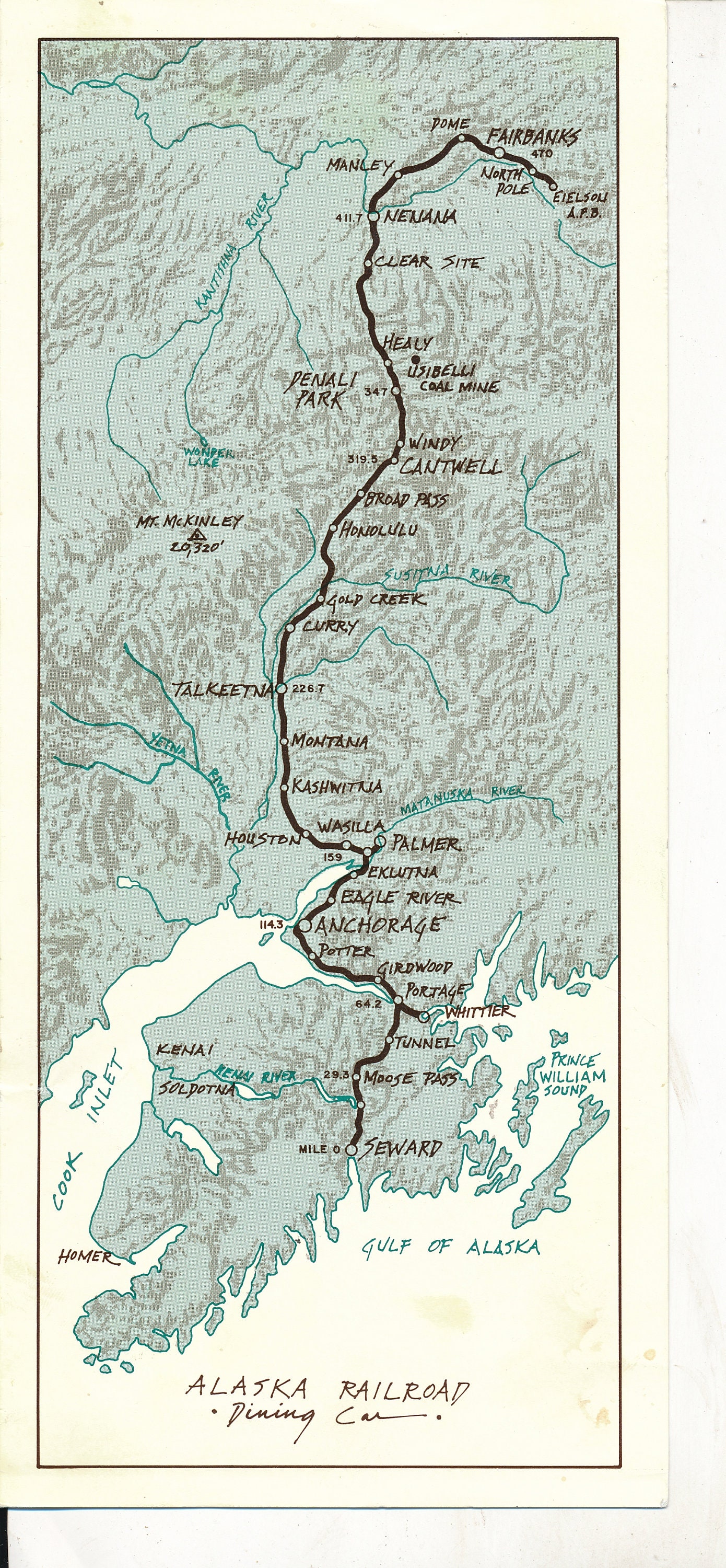 Alaska Railroad Dining Car Menu - Etsy
