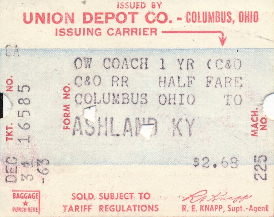 Union Depot Columbus, Ohio Ticket - Etsy