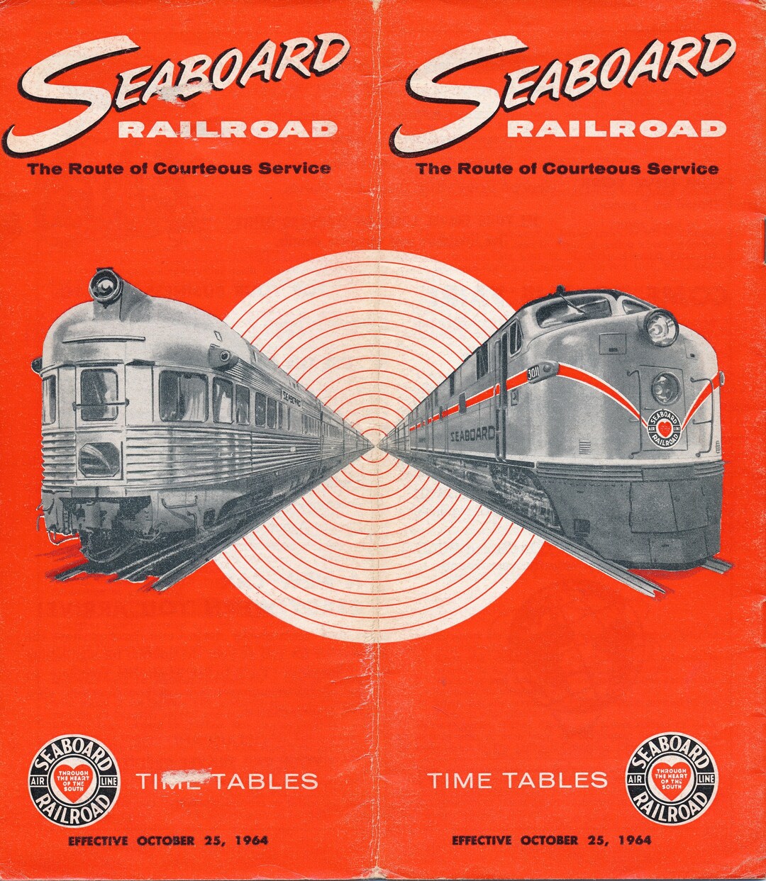 Seaboard Railroad Public Timetable October 25, 1964 - Etsy