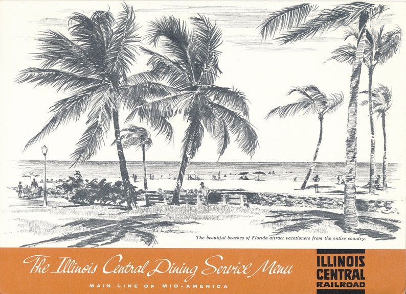 Illinois Central Railroad Dinner Menu - Etsy