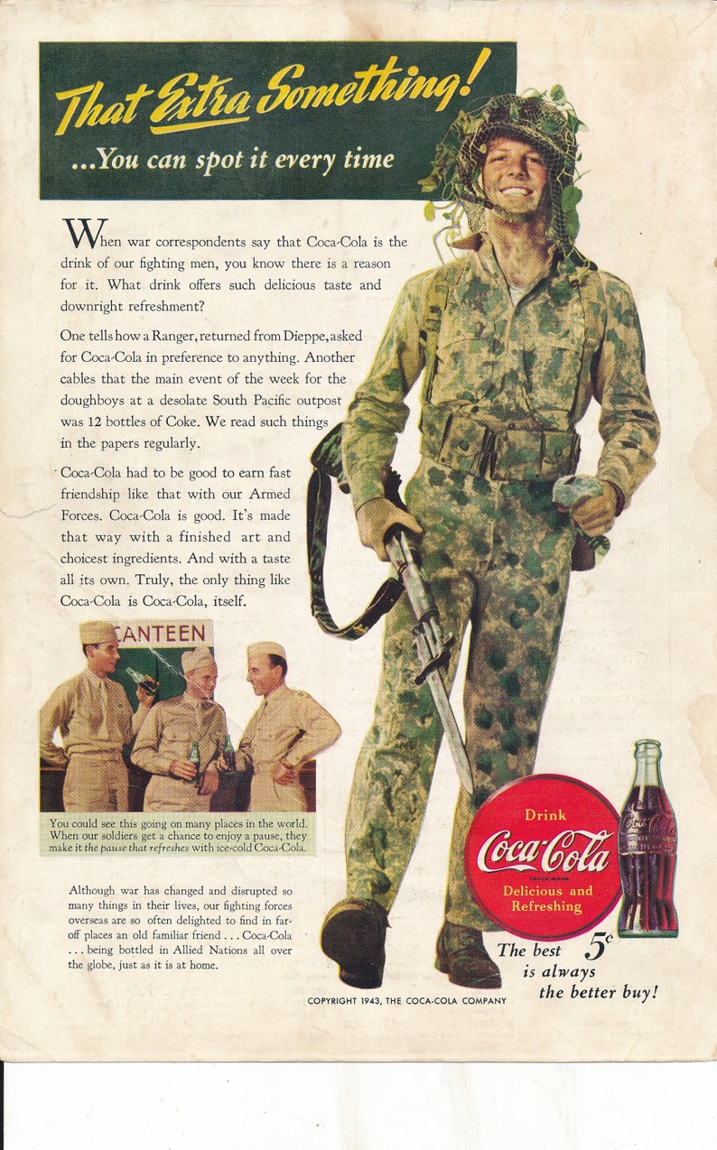 Coca-cola 6 Magazine Ads From the 1940's and 1950's - Etsy