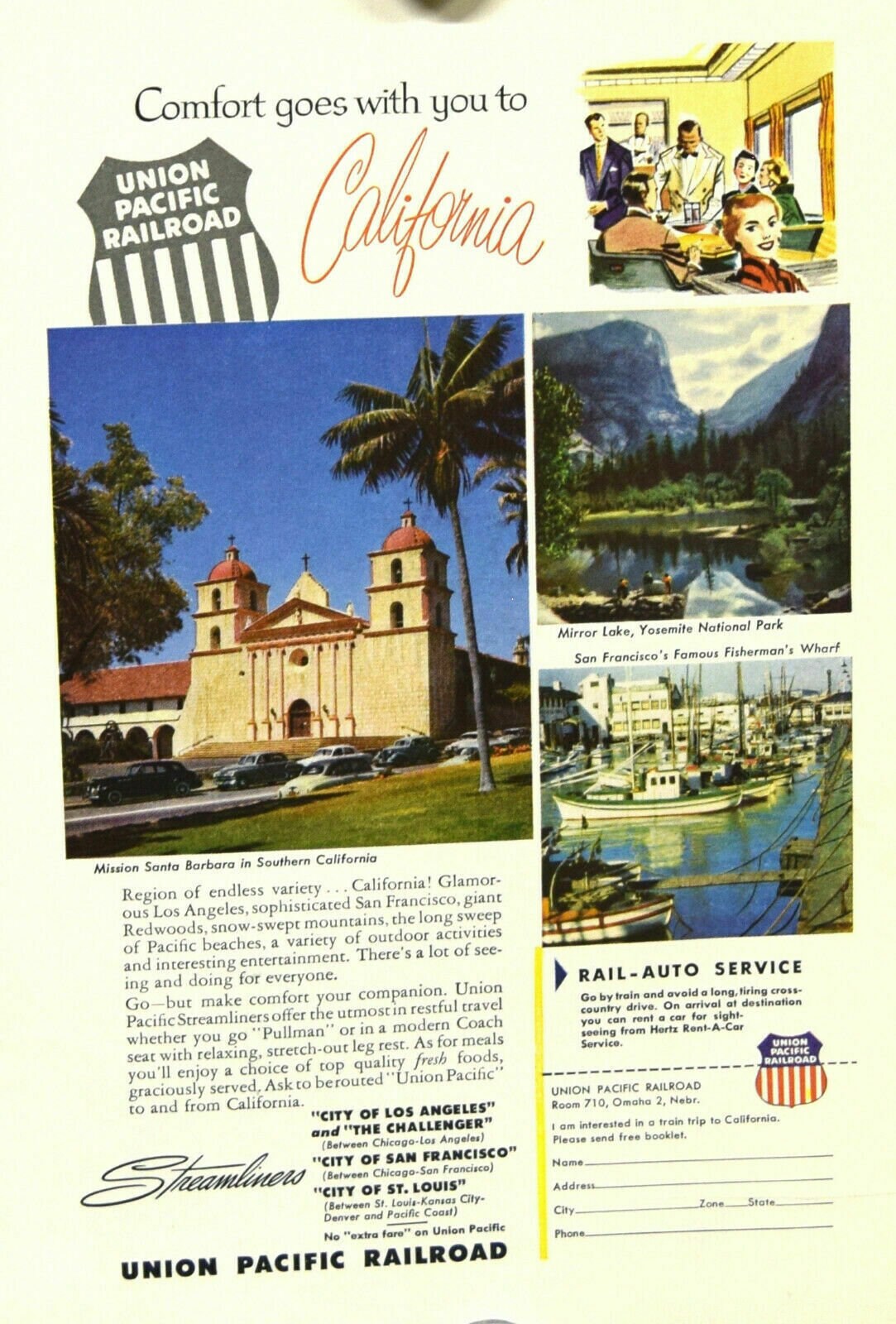 Union Pacific Railroad 3 Magazine Print Ad's From National | Etsy