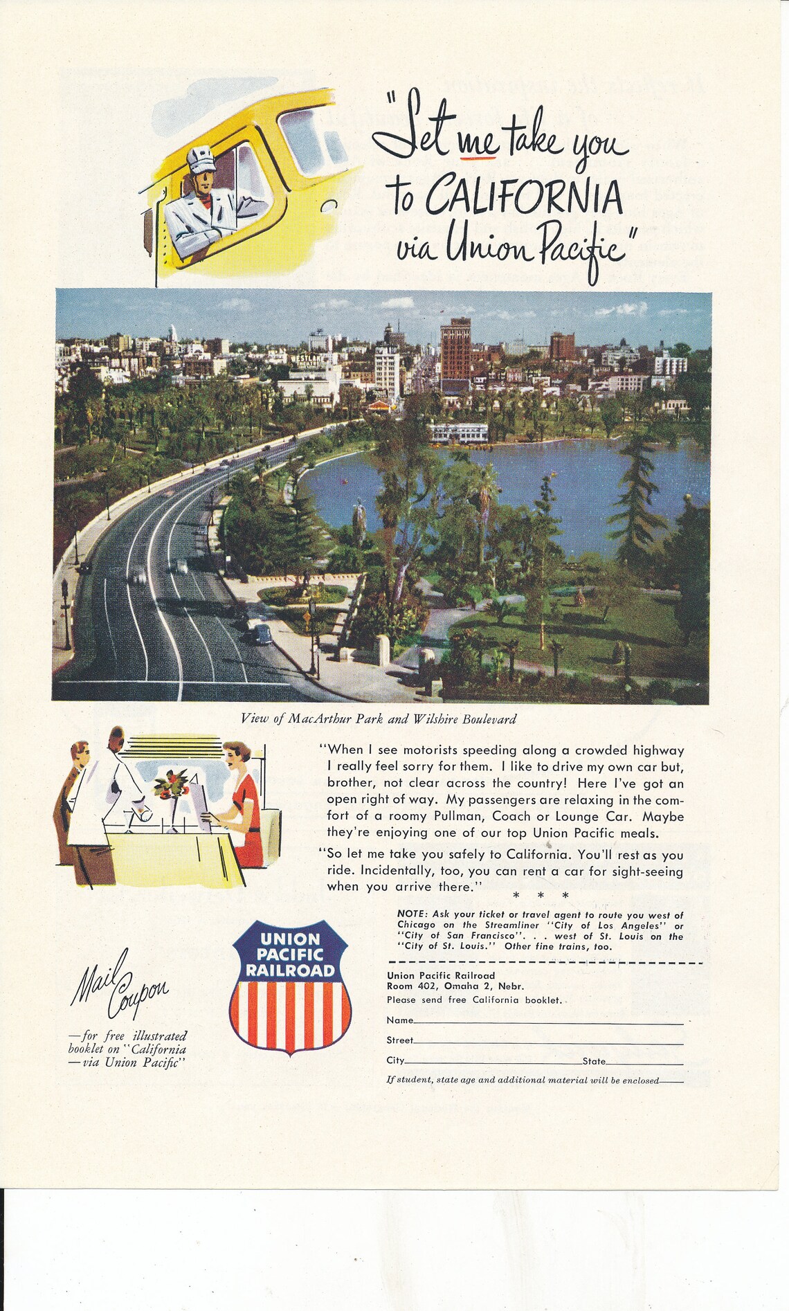 Union Pacific Railroad 5 Magazine Print Ads From the 1940's and 1950's ...