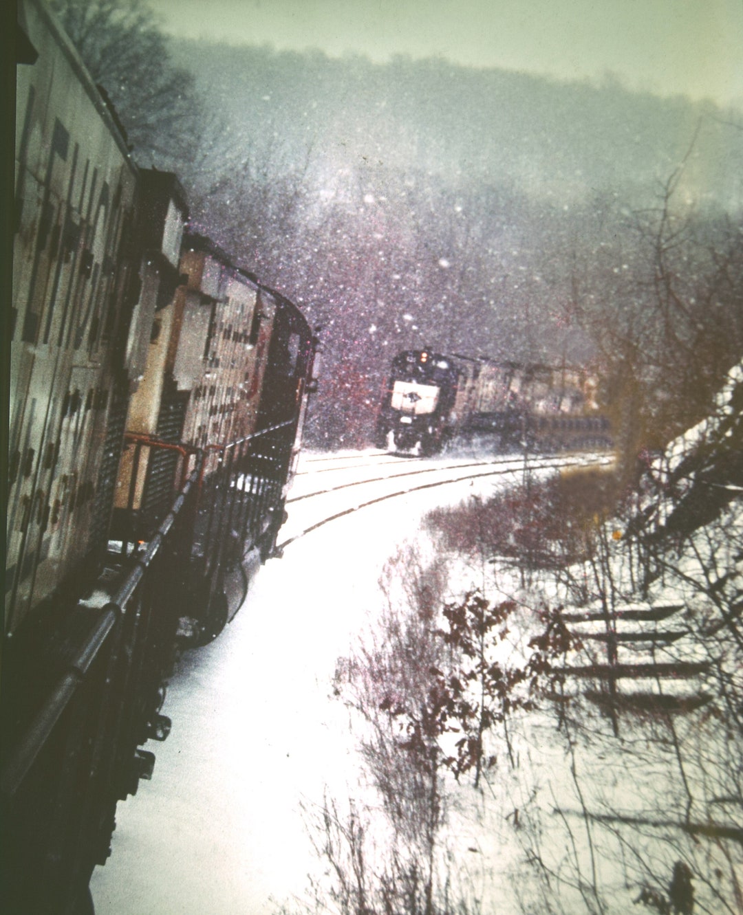 Lehigh Valley Railroad Rare 8x10 Size Positive Film of Two Freights ...