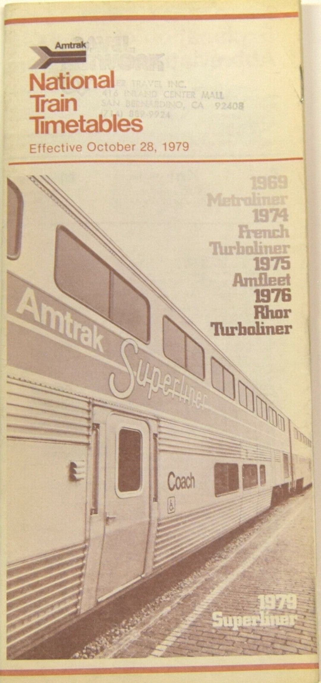 Amtrak Nationwide Passenger Train Timetables. Lot of 2 October 29, 1978 ...