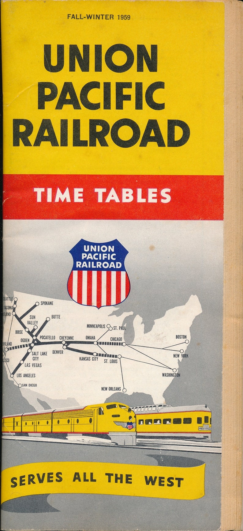 Union Pacific Railroad Public Timetable Fall-winter 1959 - Etsy