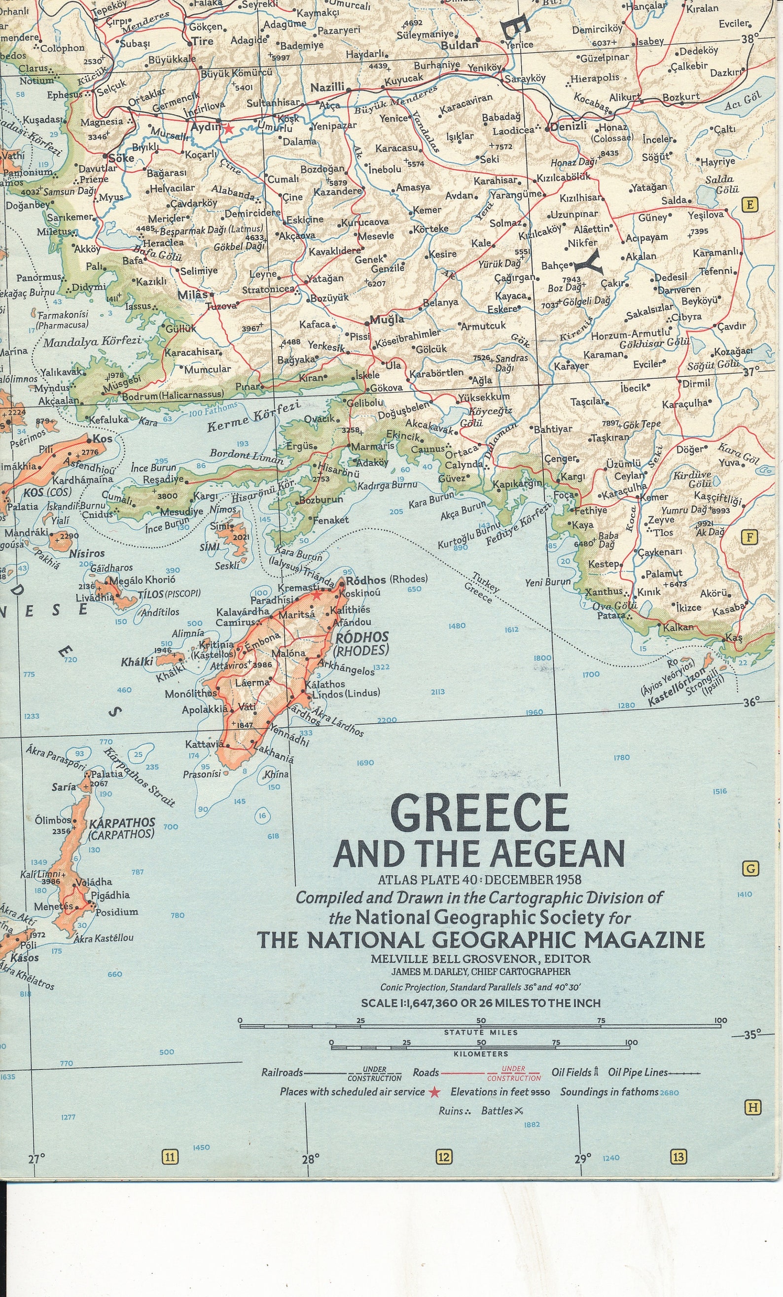 National Geographic Maps: Greece and the Aegean 1958 and Italy 1961 - Etsy