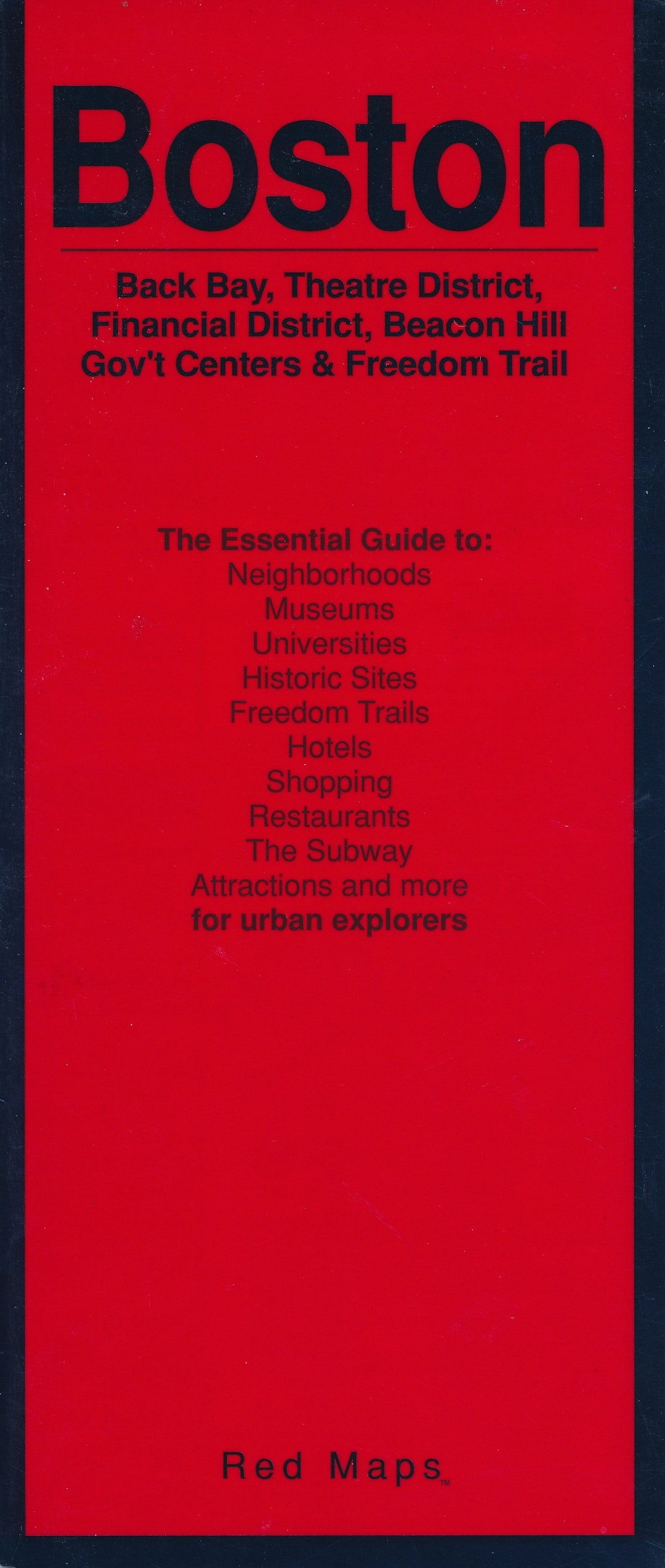 Boston Street Map: by Red Maps 2003 Brand New - Etsy
