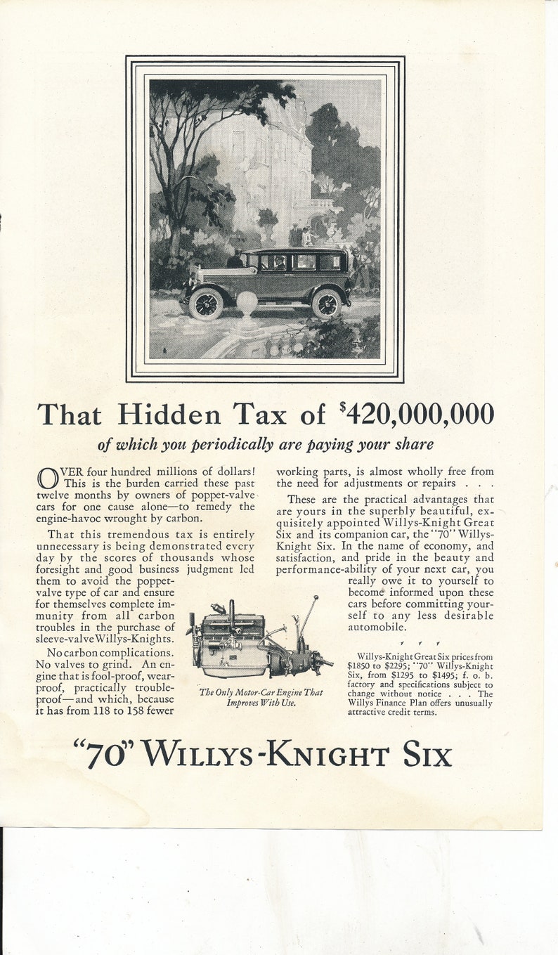 3 Vintage Print Ads for Willys-overland Company From the 1900's and ...