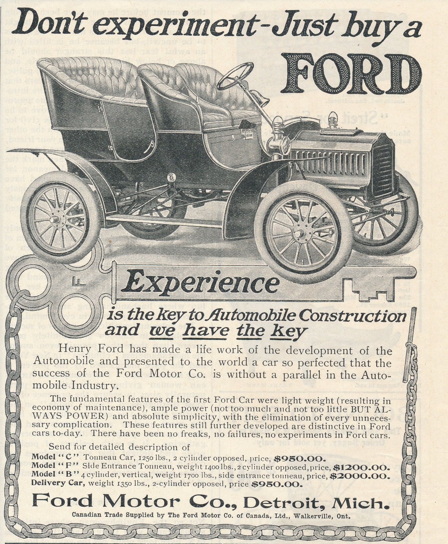 3 Vintage Print Ads for Ford in the 1900's - Etsy